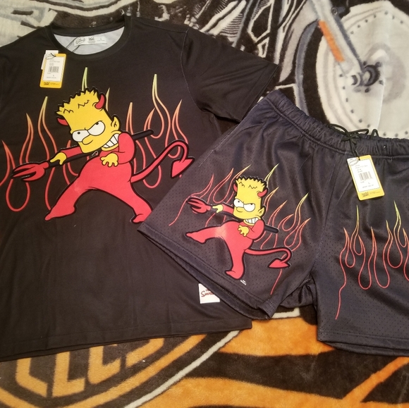 Other | Bart Simpson Devil Outfit Large Xl Xxl Set Top Bottom | Poshmark